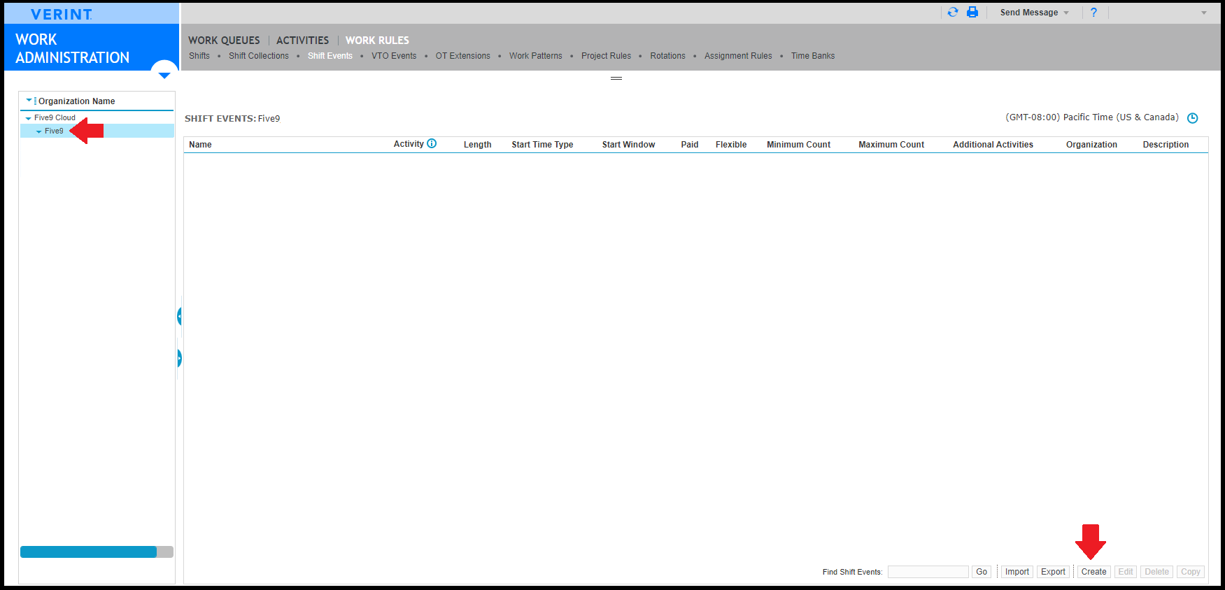 Verint | How to Create Shift Events