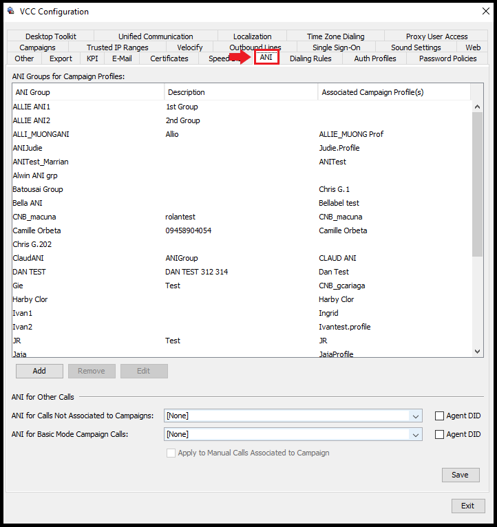 Administrator | Assigning ANI Group to manual calls associated with ...