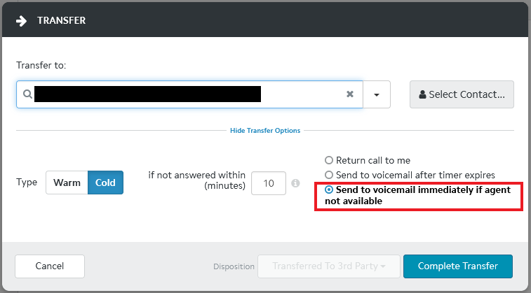 Agent | Transfer (Cold and Warm) Updated Features