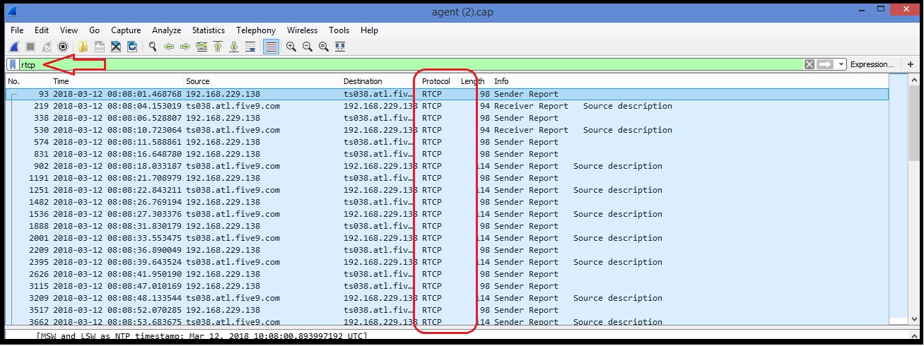 Wireshark Checking Packet Loss And Jitter With Rtcp