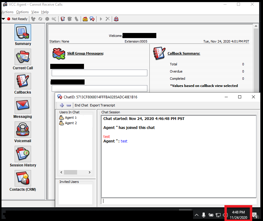 Agent | VCC Agent and Agent Desktop Plus Instant Messaging History