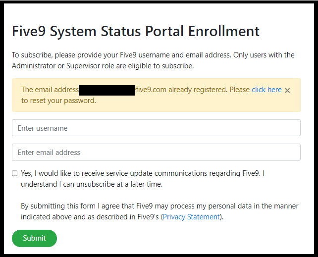 VCC | Five9 Status Portal Guide