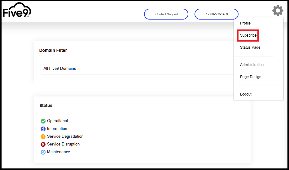 VCC | Five9 Status Portal Guide