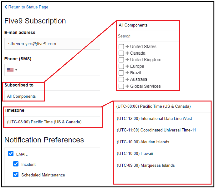 VCC | Five9 Status Portal Guide
