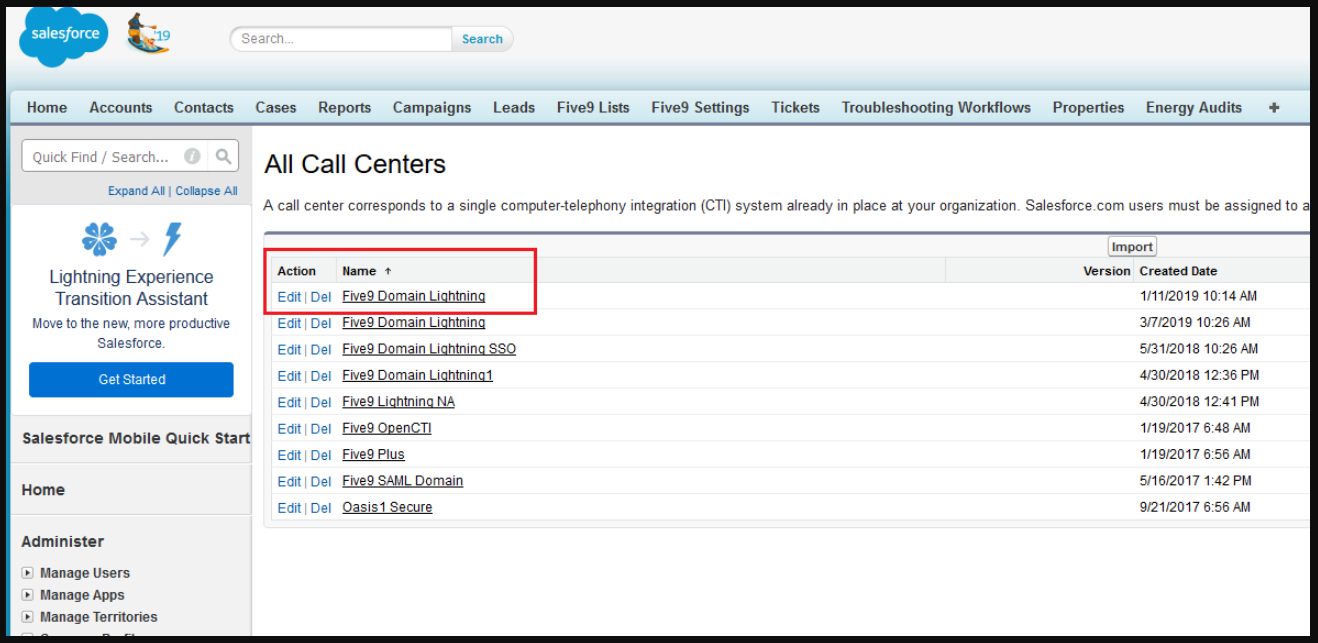 Salesforce OpenCTI | Enabling the Five9 Engage Lightning Adapter