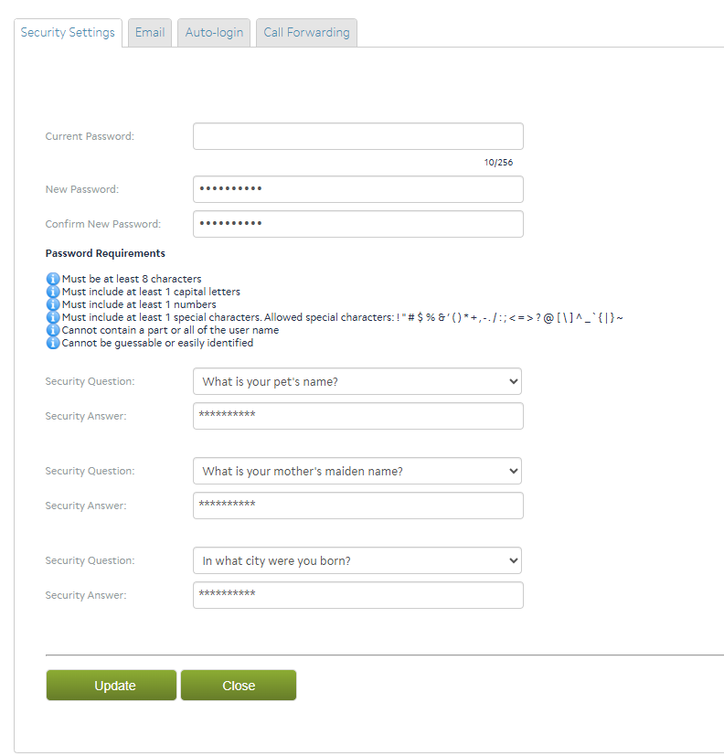 VCC | Accessing my Settings to Update Security Settings, Auto-Login ...