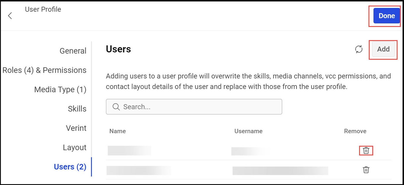 Admin Console | User Profile