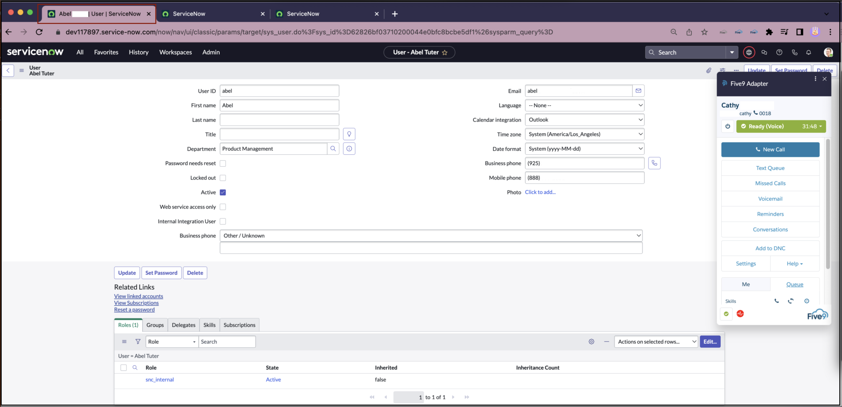 ServiceNow | Screen pop behavior for multiple tabs