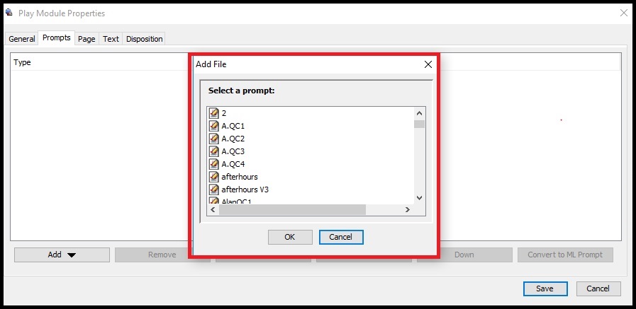 Administrator | Using Prompts