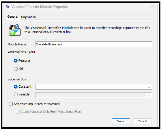 Administrator | Voicemail Transfer Module