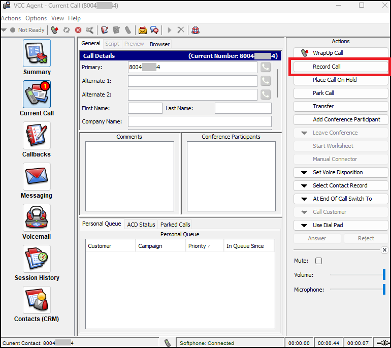 Agent | Manually Record Calls