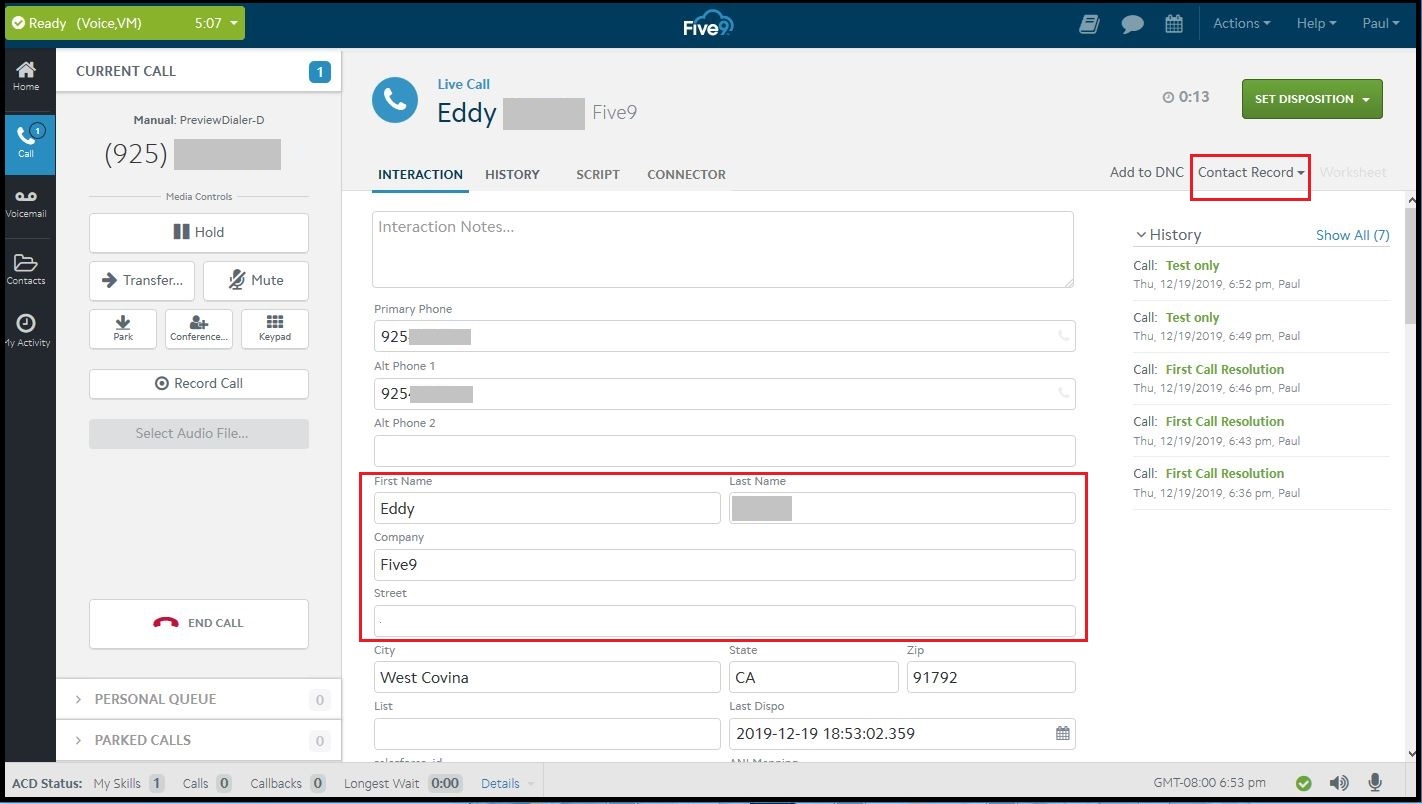 Agent Desktop Plus | Attaching a Contact Record to a Call