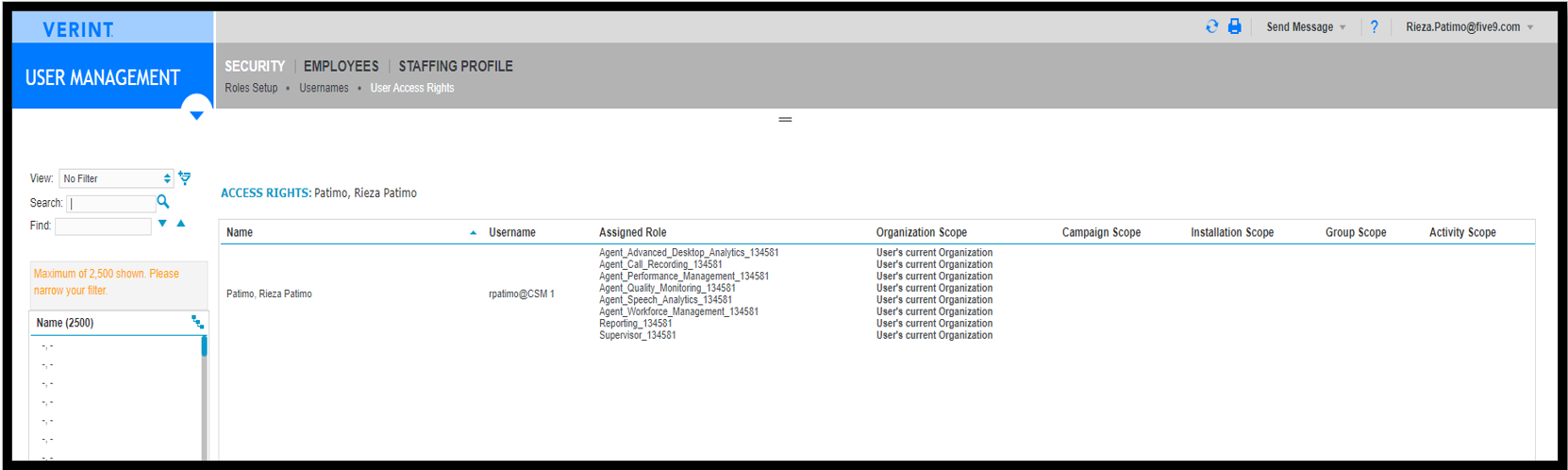 Verint | How to manage Verint Roles