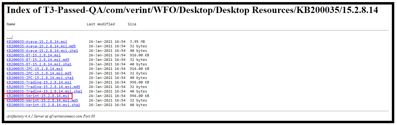 Verint | Locate and download Verint Desktop resources