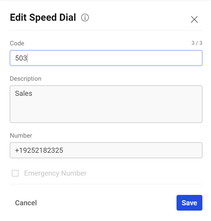 Admin Console | Managing Speed Dial Numbers