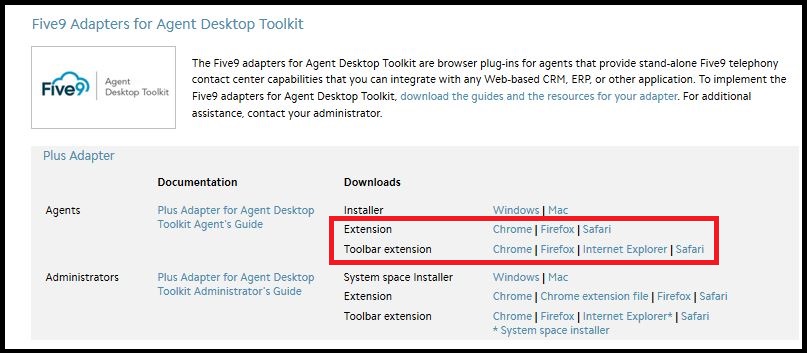 Agent Desktop Toolkit | Installing the Adapter for Agent Desktop Toolkit