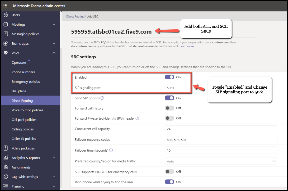UC Integration | MS Teams V2 | How to setup SBC's in MS Teams Admin