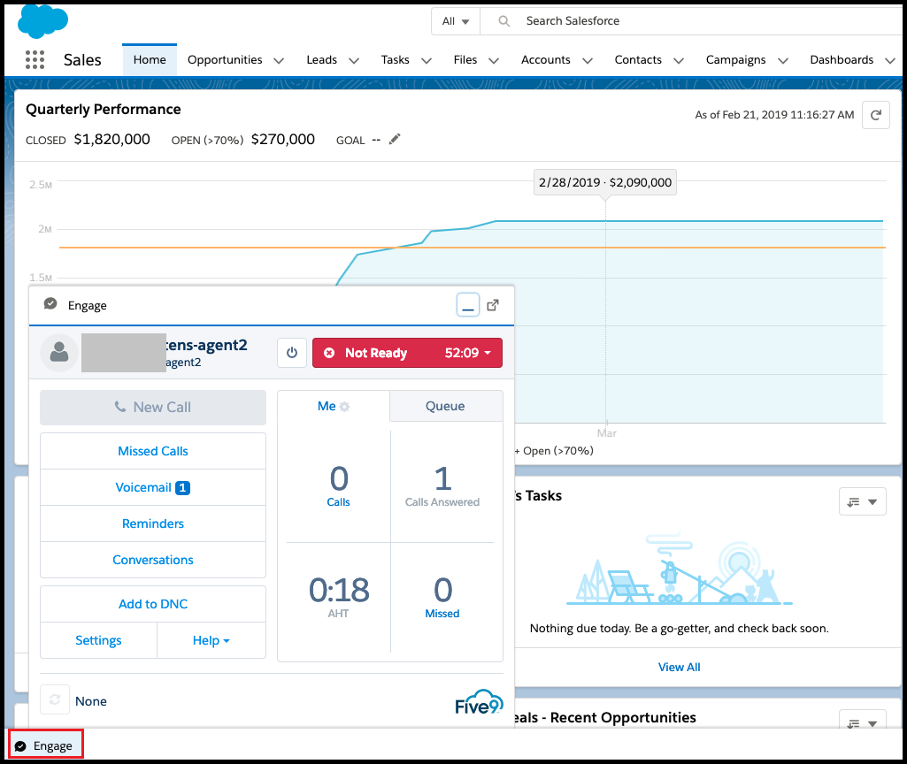 Salesforce | Five9 Engage Adapter disappearing