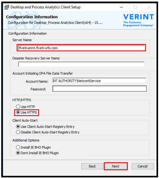 Verint | Installing Desktop Process and Analytics Client