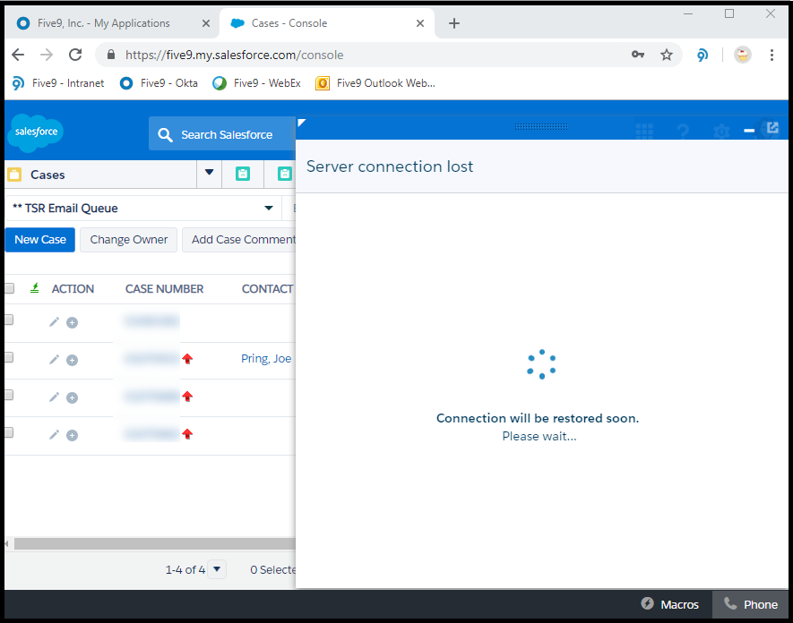 Plus Applications | Error: "Reconnecting to the Application Server" or ...