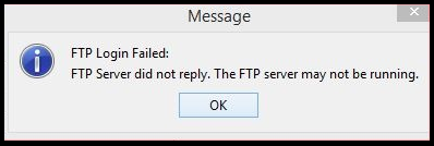 VCC | Error: FTP/SFTP Login Failed