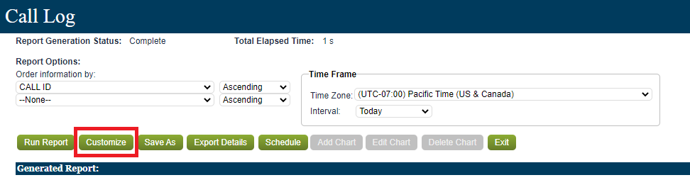 Reporting | Apply Filter(s) in the Call Log Report
