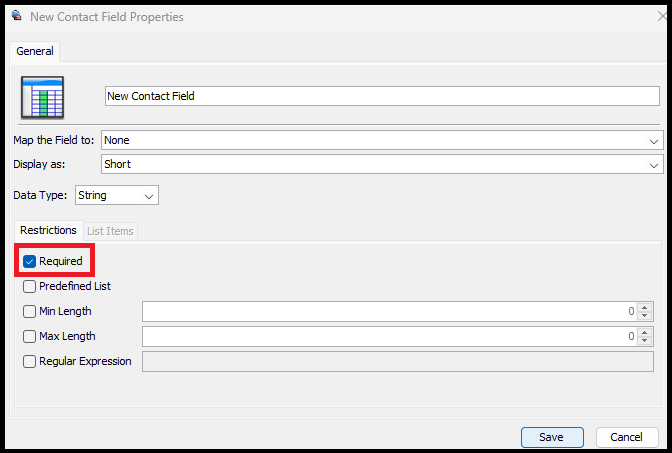 Administrator | "Required" Contact Fields