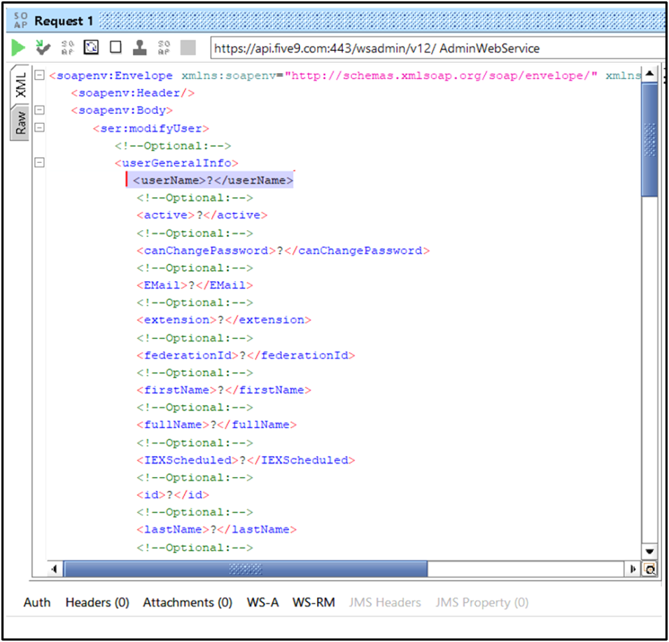 API | How to Use the modifyUser Method Using SOAP UI