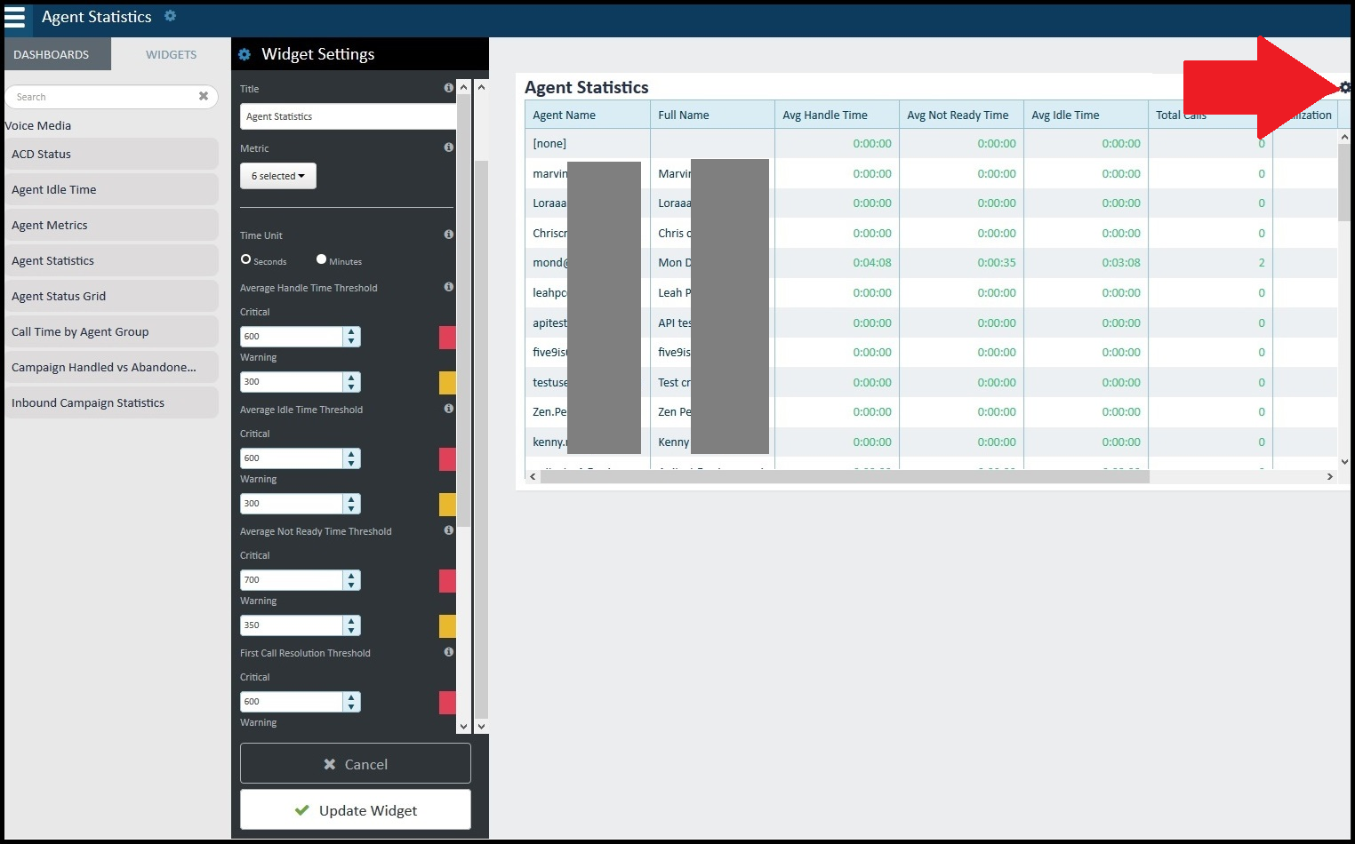 Reporting | Accessing the Agent Statistics