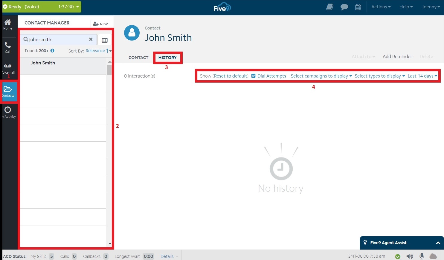 Agent Desktop Plus | Viewing Contact History