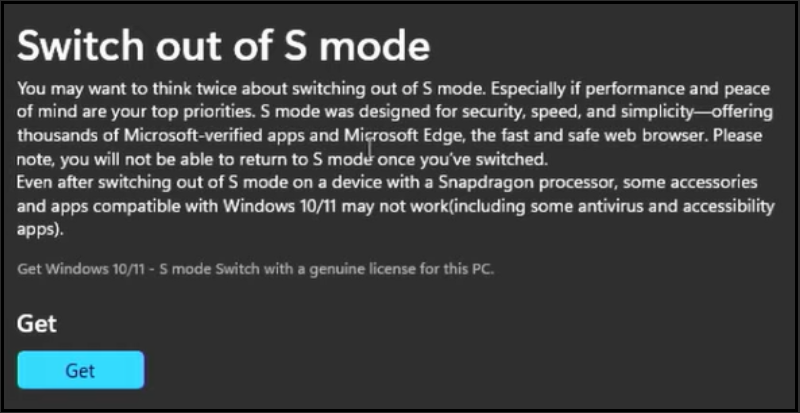 VCC | Error: For security and performance, this mode of Windows only ...