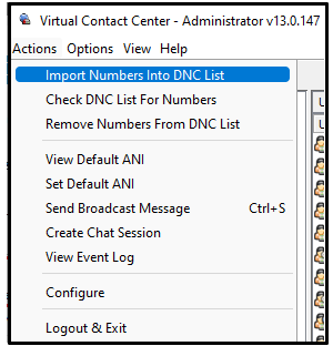 VCC | Adding/Importing/Exporting DNC Numbers/List