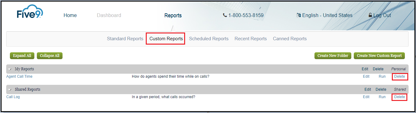 Reporting | Create, Access, and Delete a Custom Report
