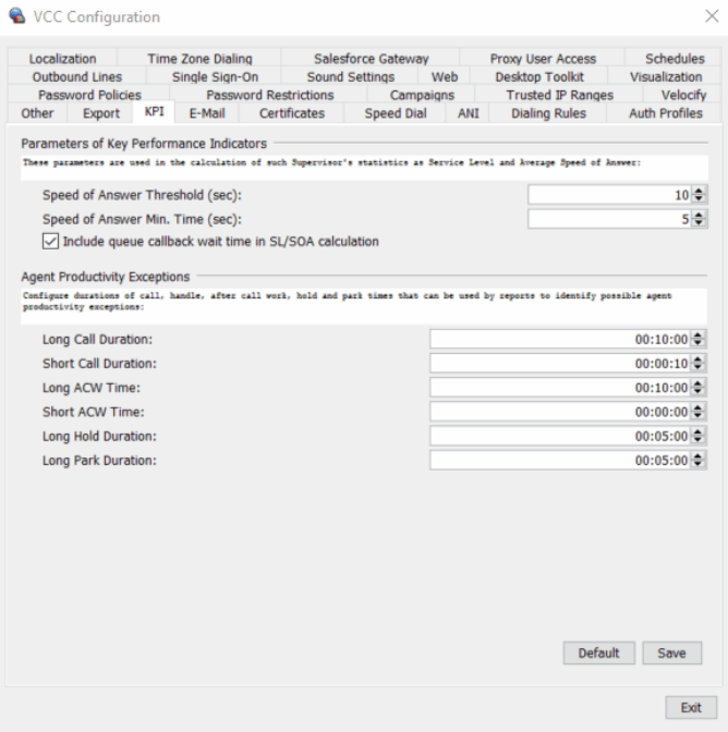 Administrator | Setting Key Performance Indicators (KPI)